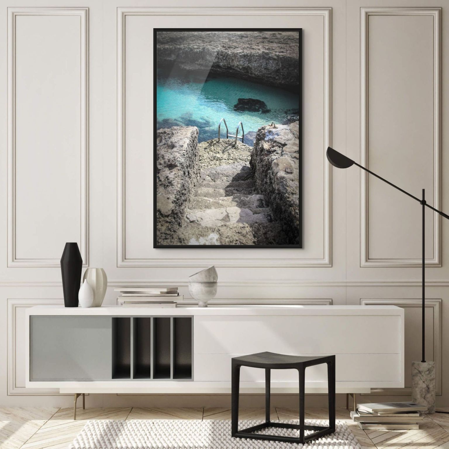 Puglia Rockpool Art Print | Secluded Waters and Sunlit Stone