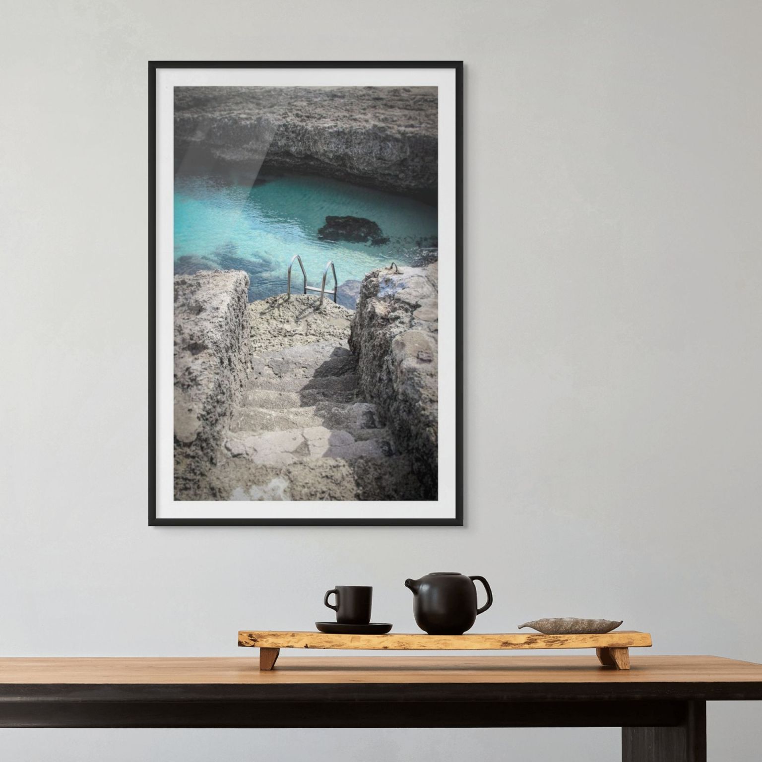 Puglia Rockpool Art Print | Secluded Waters and Sunlit Stone